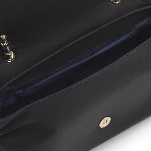 Black T Lux Crossbody Bag with Flap | TOUS