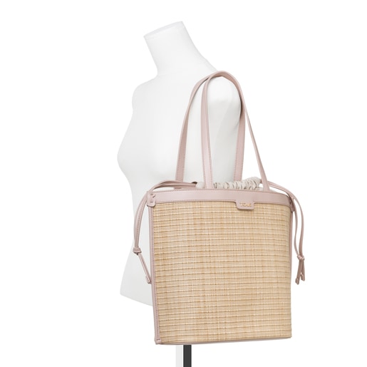 Tote bag média Fionata rosa-natural | TOUS