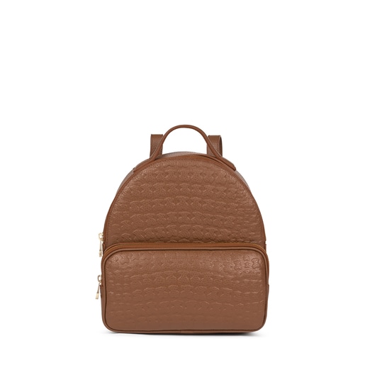 Brown Leather Sherton Backpack | TOUS